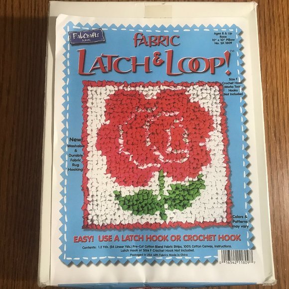 FabCrafts | Office | Vintage Fabric Latch Loop Kit Rose New In Box ...